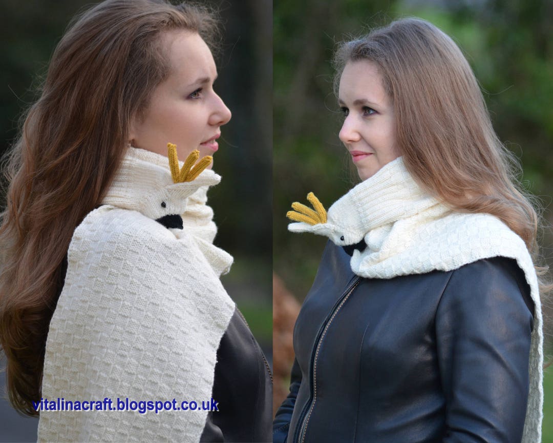 Knitting Pattern - White Cockatoo Scarf (one Size) - Etsy
