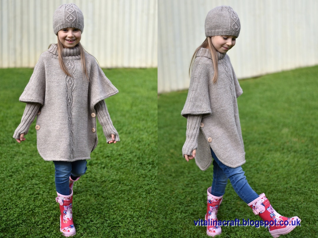 Knitting Pattern - Transformer Poncho and Hat Set (child and Adult ...