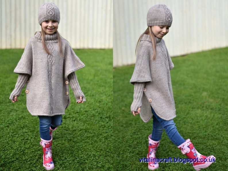 Knitting Pattern - Transformer Poncho and Hat Set (child and Adult ...