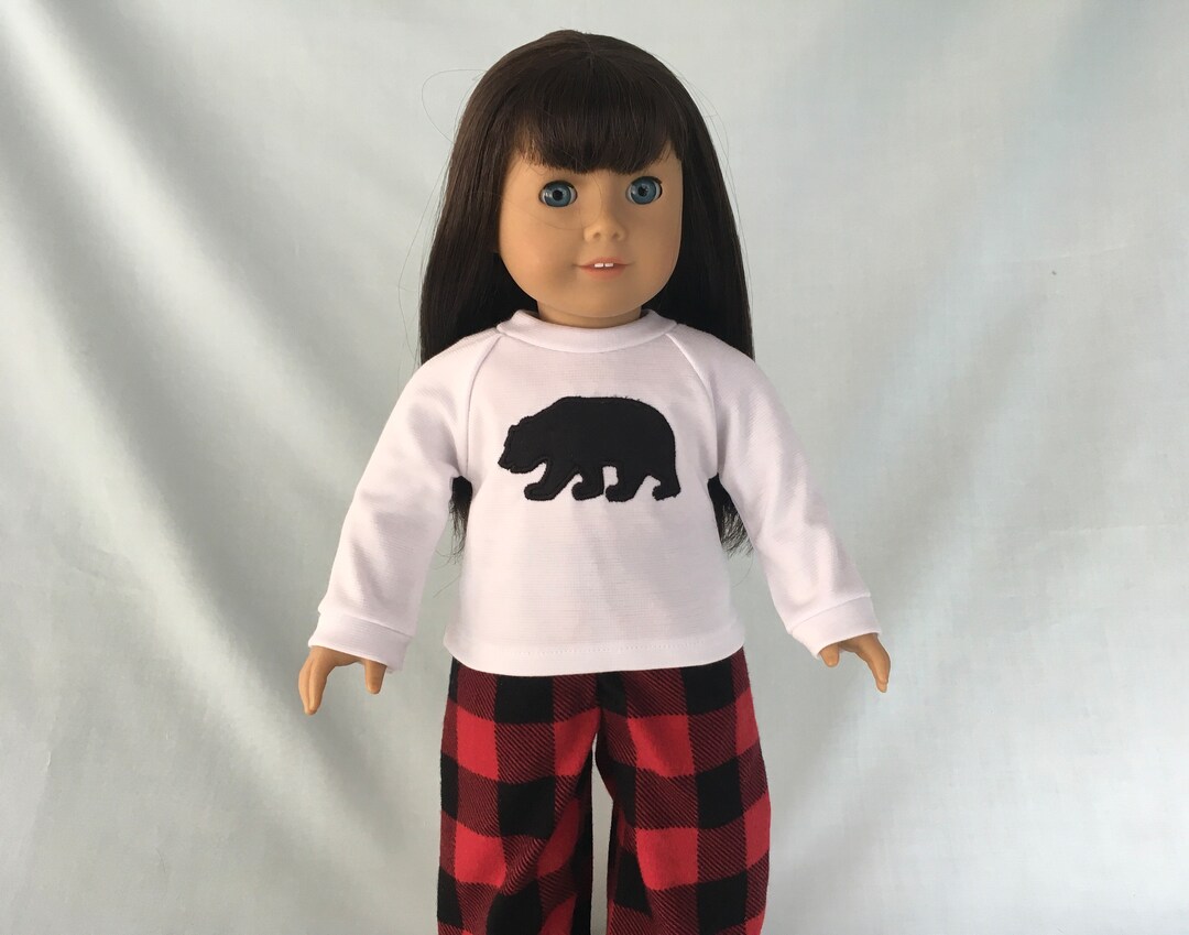 Black Bear/red and Black Buffalo Check Pajamas for 18 Inch Dolls - Etsy