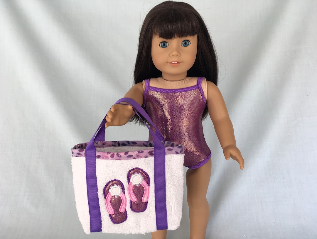 Purple Sparkly Bathing Suit and Flip Flops Beach Bag for - Etsy
