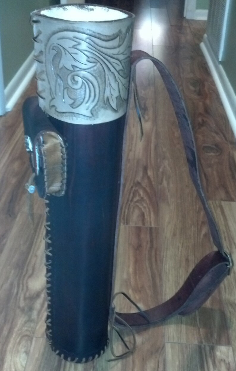 Hand Tooled Leather Custom Back Quiver. | Etsy