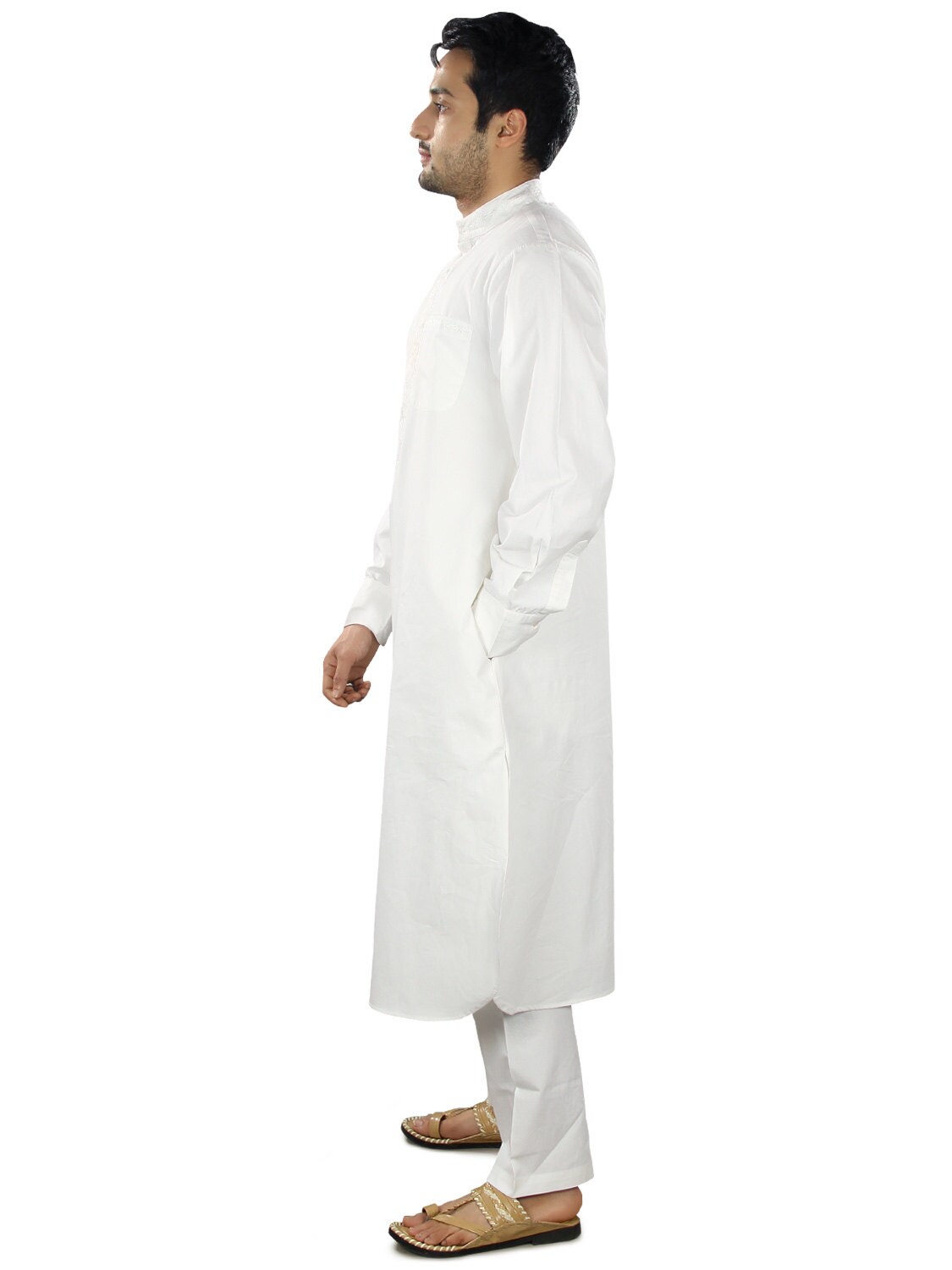 Mybatua Islamic Men White Cotton Kurta Pajama, Eid & Occasion Wear ...