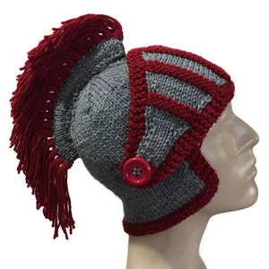 Knight Hat With Fringe Blade, Knitted Sir Knight Hat, Acrylic, Helmet ...