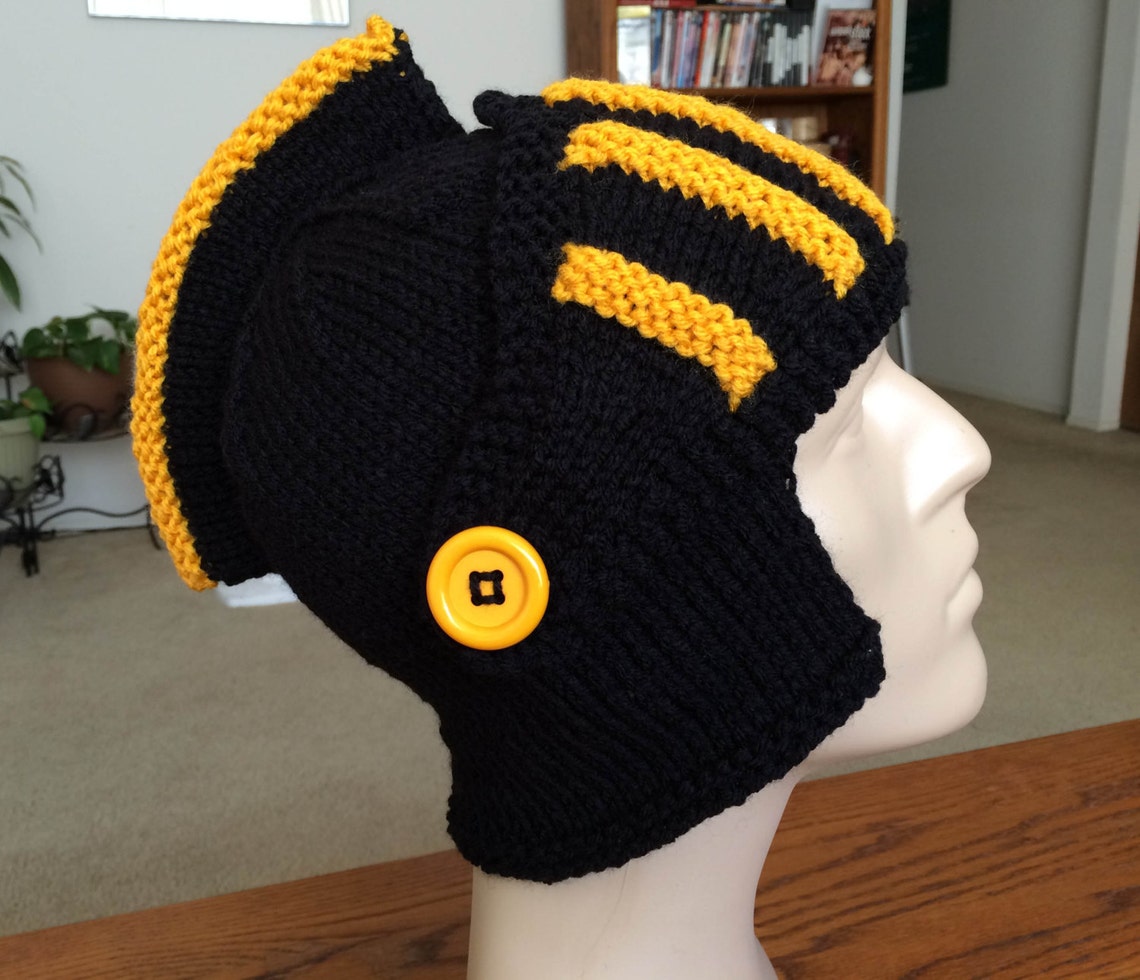 Knitted Knight Hat, Knitted Knight Helmet, Acrylic, Helmet, Hat ...