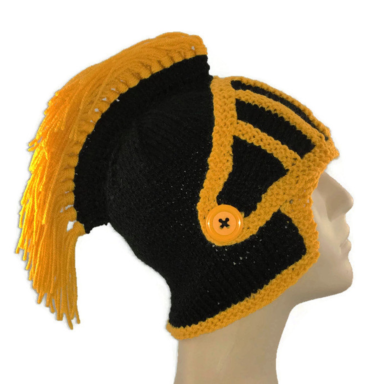 Knight Hat With Fringe Blade Knitted Sir Knight Hat Acrylic - Etsy