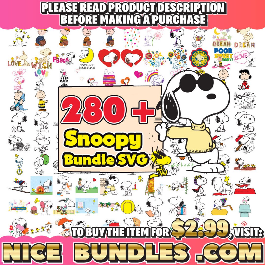 Mega Snoopy Svg, Snoopy Bundle Svg, Charlie Brown Svg, Snoopy Clipart ...