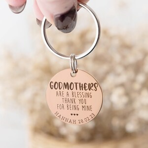 Christening Gift - Baptism Gift - Godparent Gift - Godmother Keyring ...