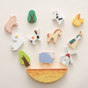 Personalised Wooden Toy - Farm Stacker - Stacking Toy for Boys and ...