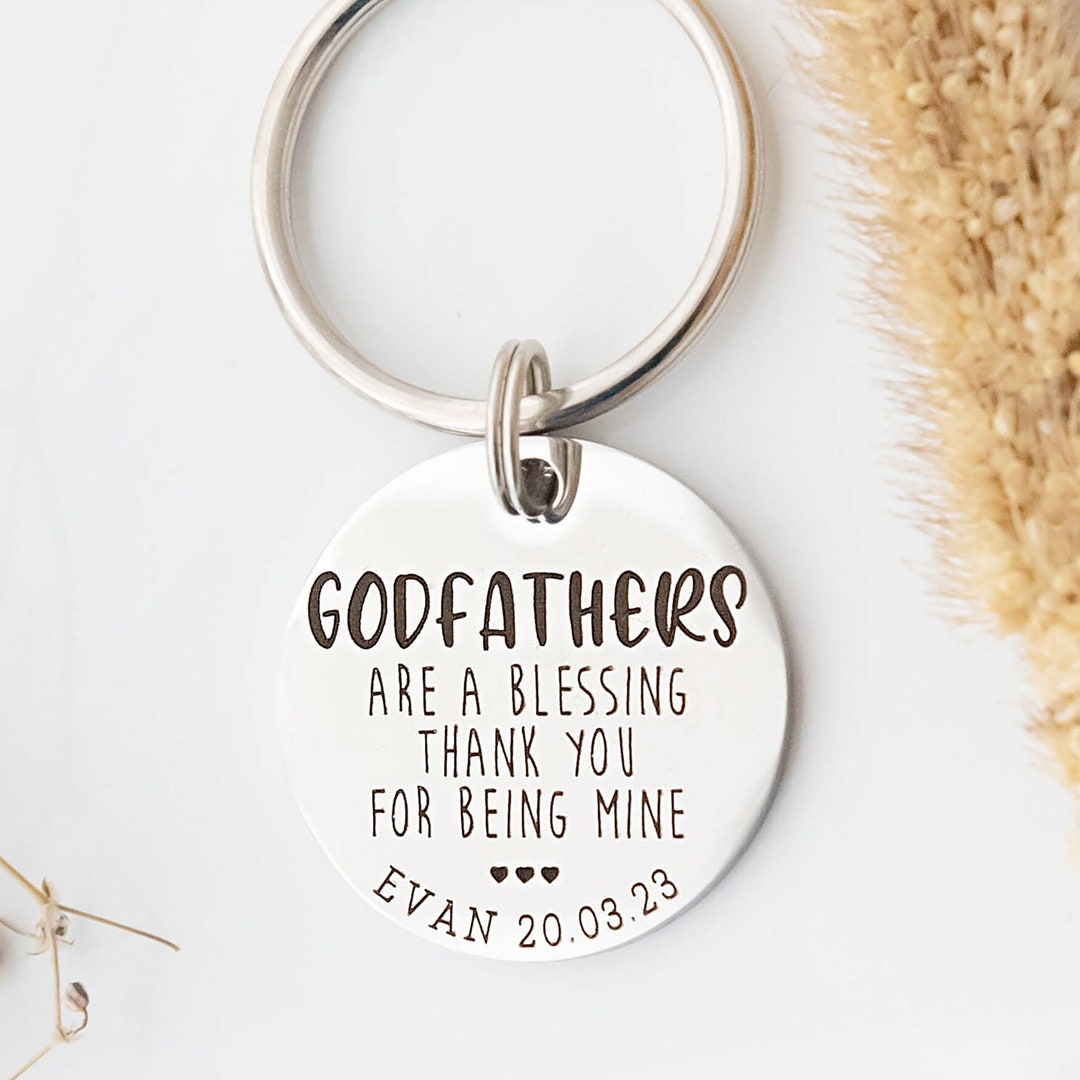 Christening Gift - Baptism Gift - Godparent Gift - Godmother Keyring ...