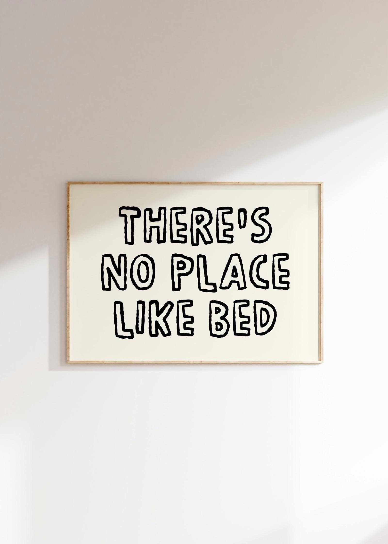 There's No Place Like Bed Print, Red Bedroom Wall Decor Over the Bed ...