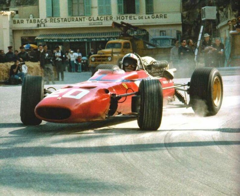 Chris Amon Ferrari Photo 1967 Monaco Grand Prix Vintage F1 Racing Print ...