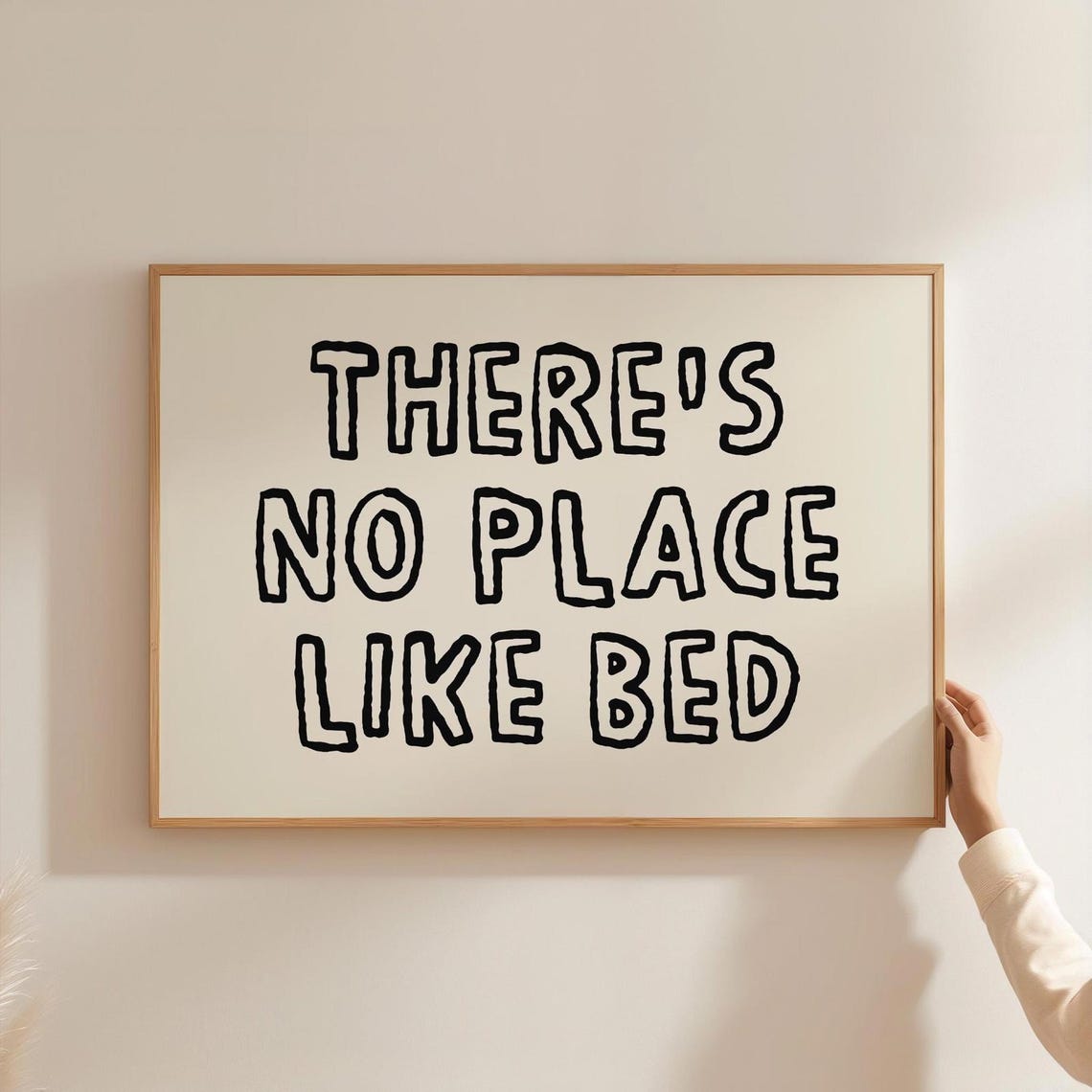 There's No Place Like Bed Print, Red Bedroom Wall Decor Over the Bed ...