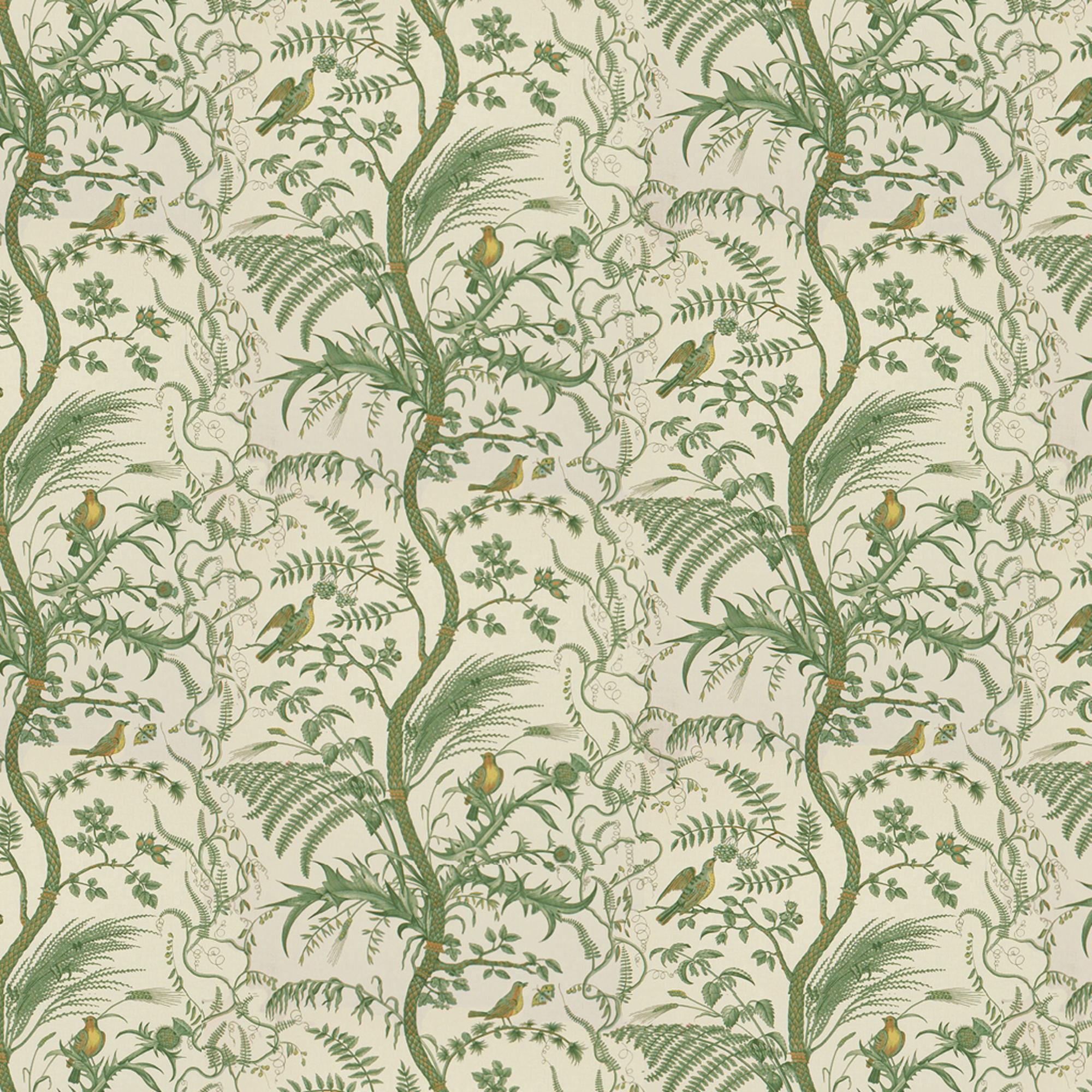WALLPAPER - BIRD and THISTLE - Green - Etsy
