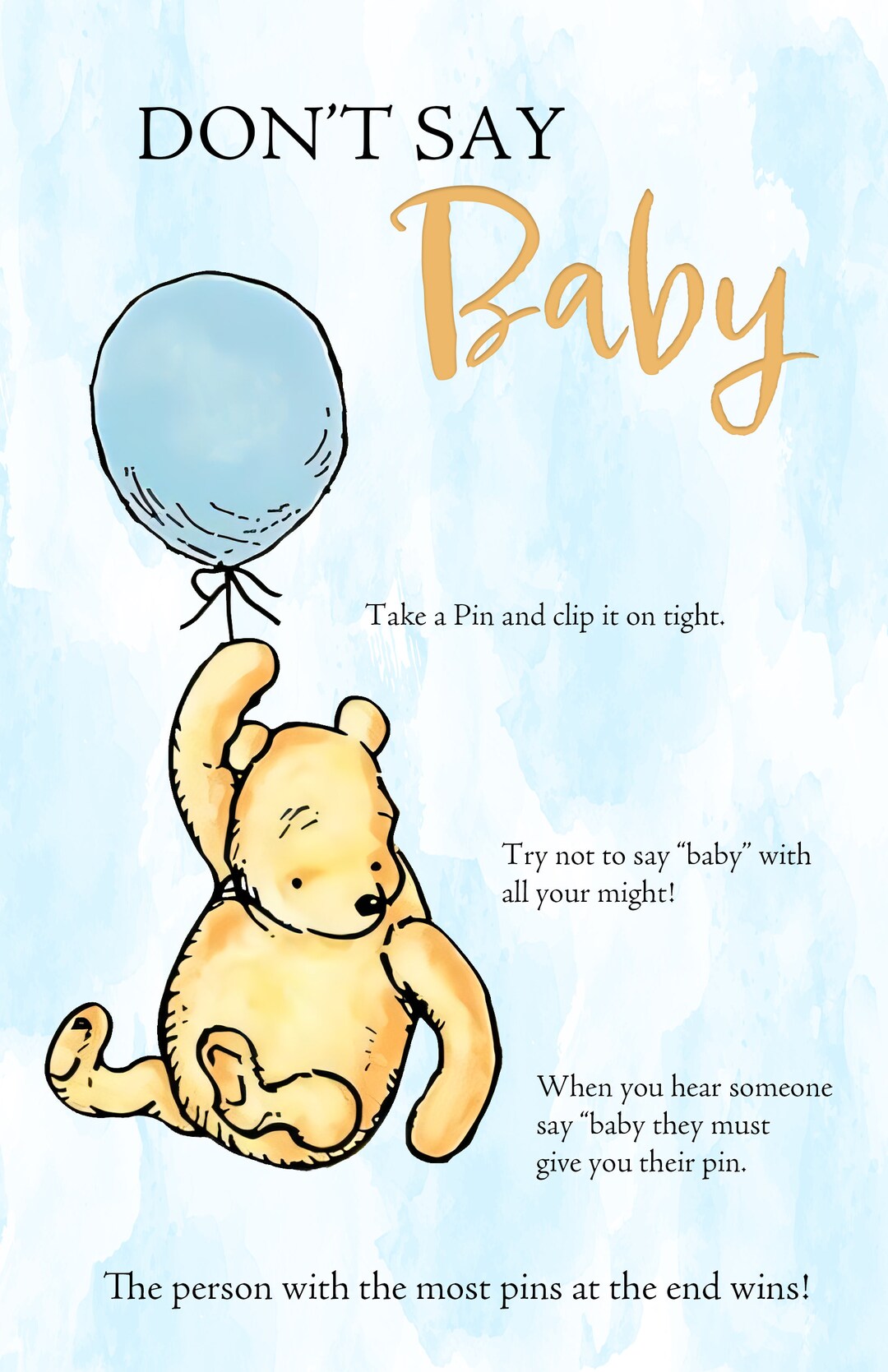 Classic Winnie the Pooh Baby Shower Games Bundle - 5 Games! - Etsy