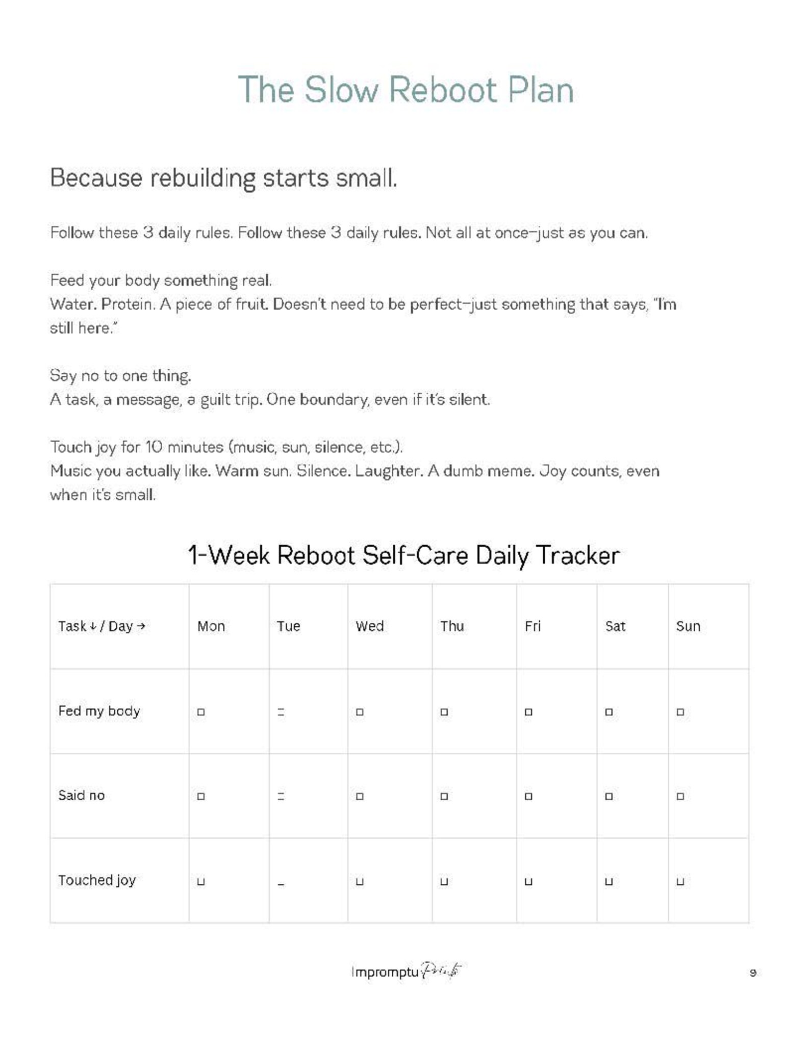 Burnout Recovery Kit Printable - Etsy