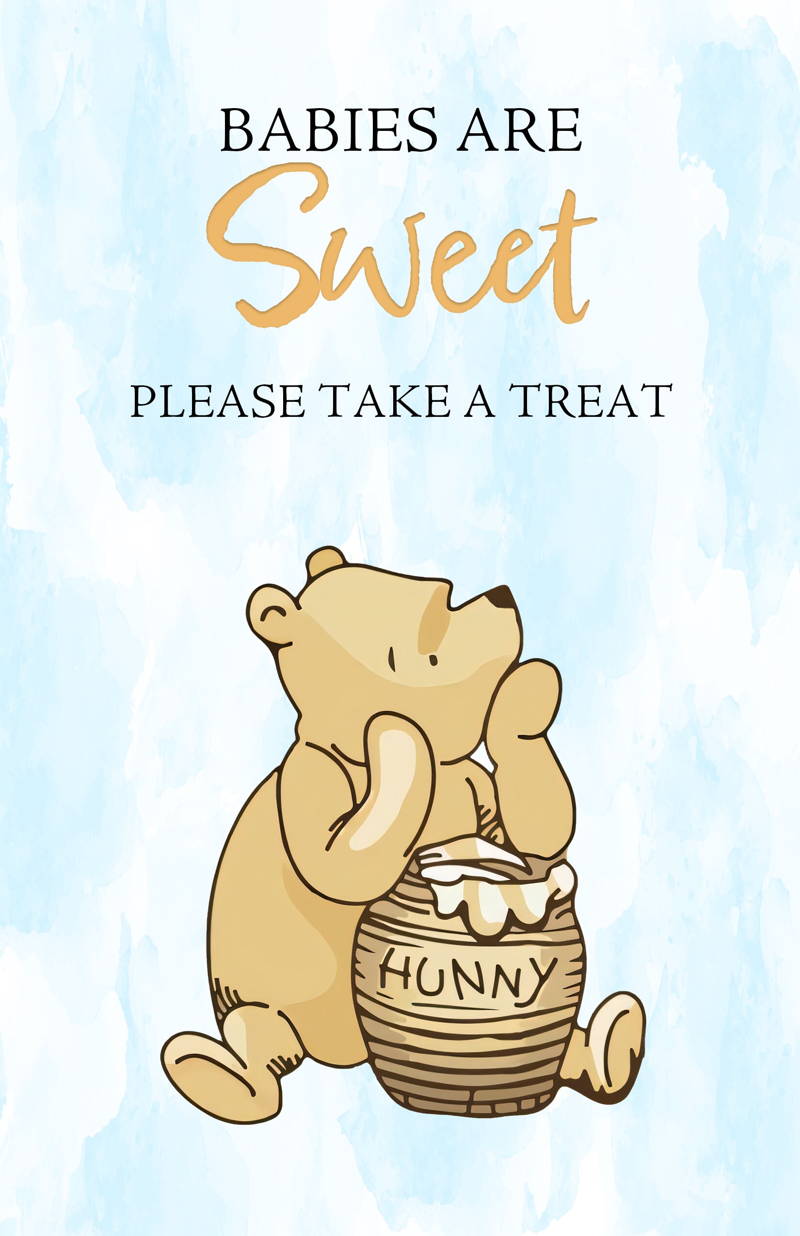 Classic Winnie the Pooh Baby Shower Signs Bundle - 4 Signs (blue) - Etsy