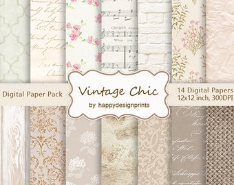 Shabby Chic Scrapbook Paper | Etsy