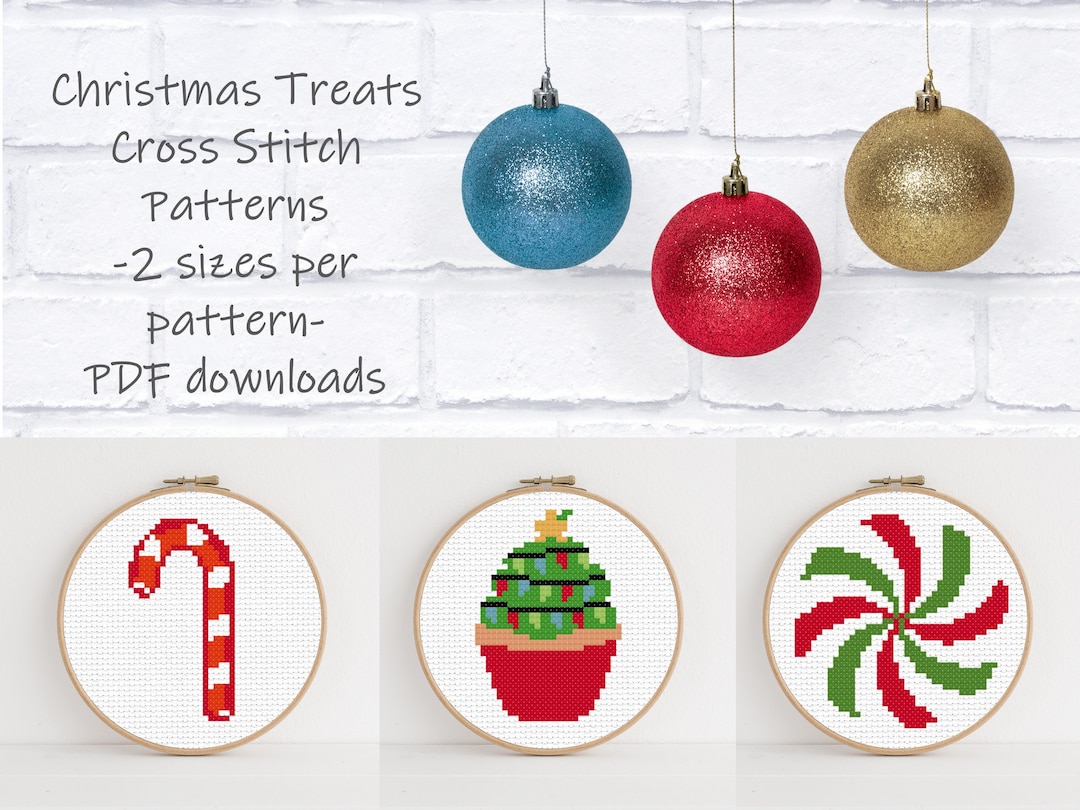 Christmas Cross Stitch Pattern Set - 2 Sizes per Motif | Perfect for ...