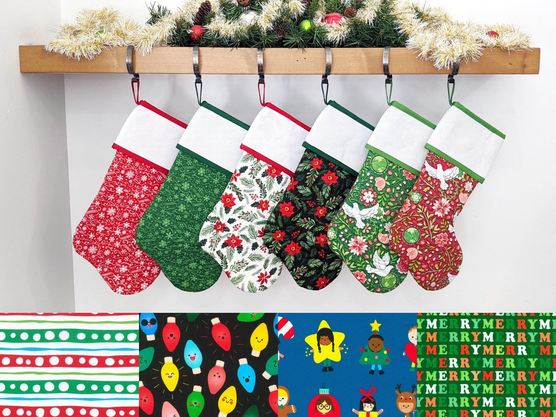 Christmas Stocking With Blank Cross-stitch Cuff You Pick Merry Cheer ...