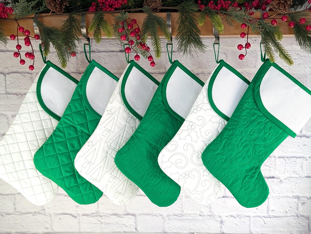 Quilted Christmas Stocking With Cross-stitch-able Aida Cuff | LIMITED ...