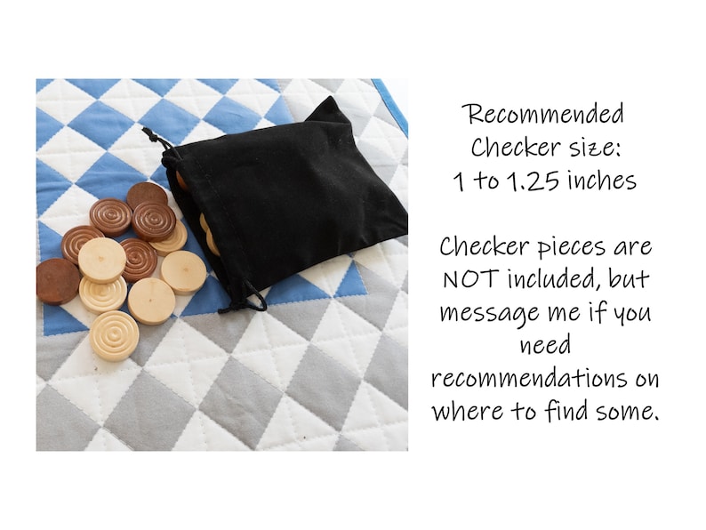 BLUE Kings Court Game Board Super Checkers Quilted Fabric | Etsy