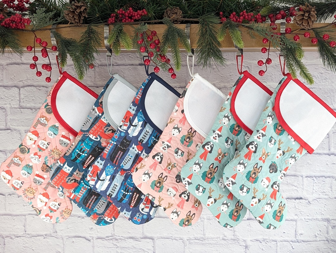 Quilted Christmas Stocking With Cross-stitch-able Aida Cuff | Quilted ...