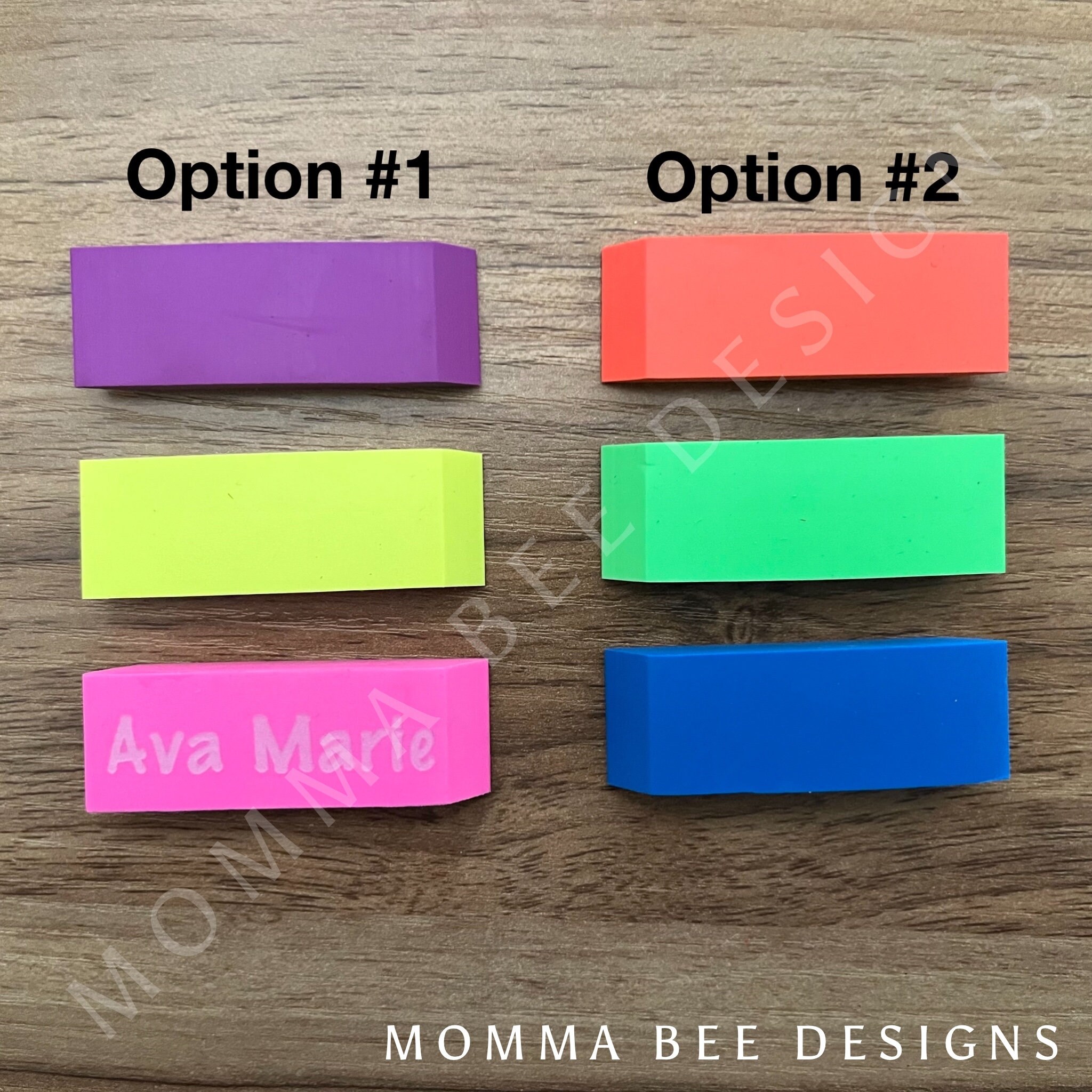 Personalized Erasers, Back to School Supplies, Neon Erasers, Name ...