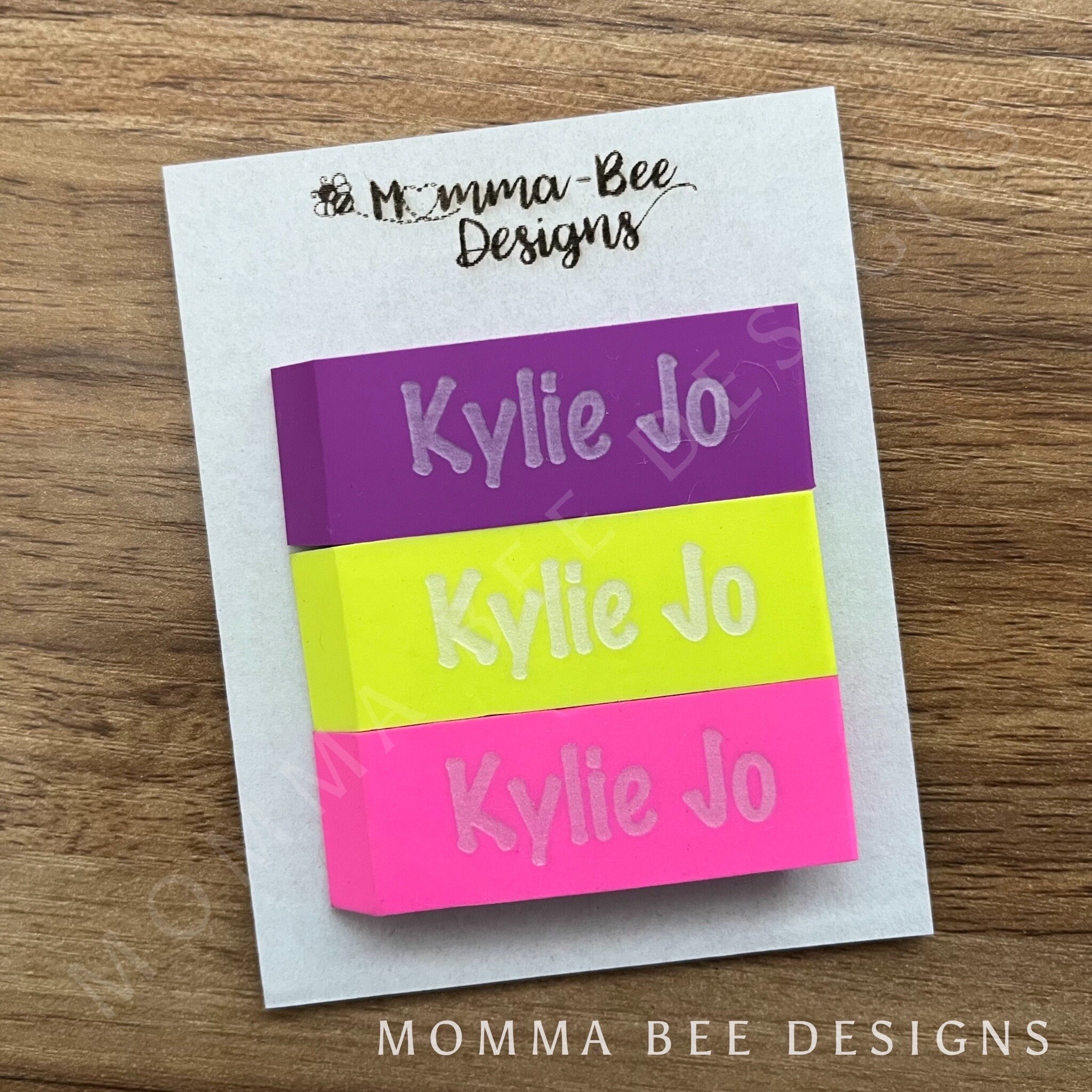 Personalized Erasers, Back to School Supplies, Neon Erasers, Name ...