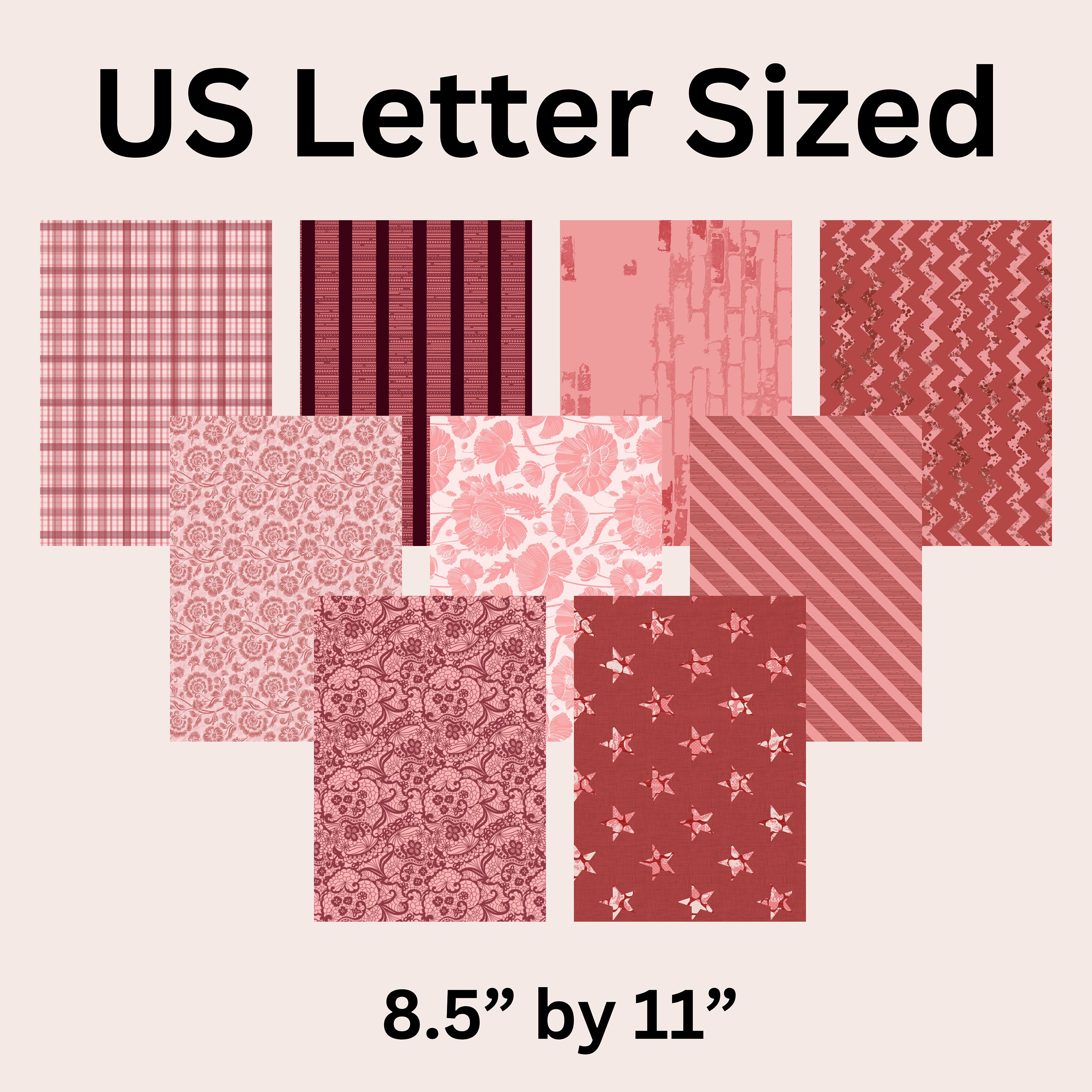 24 Vintage Pretty Pink Digital Papers Pack, Pattern Paper for Junk ...