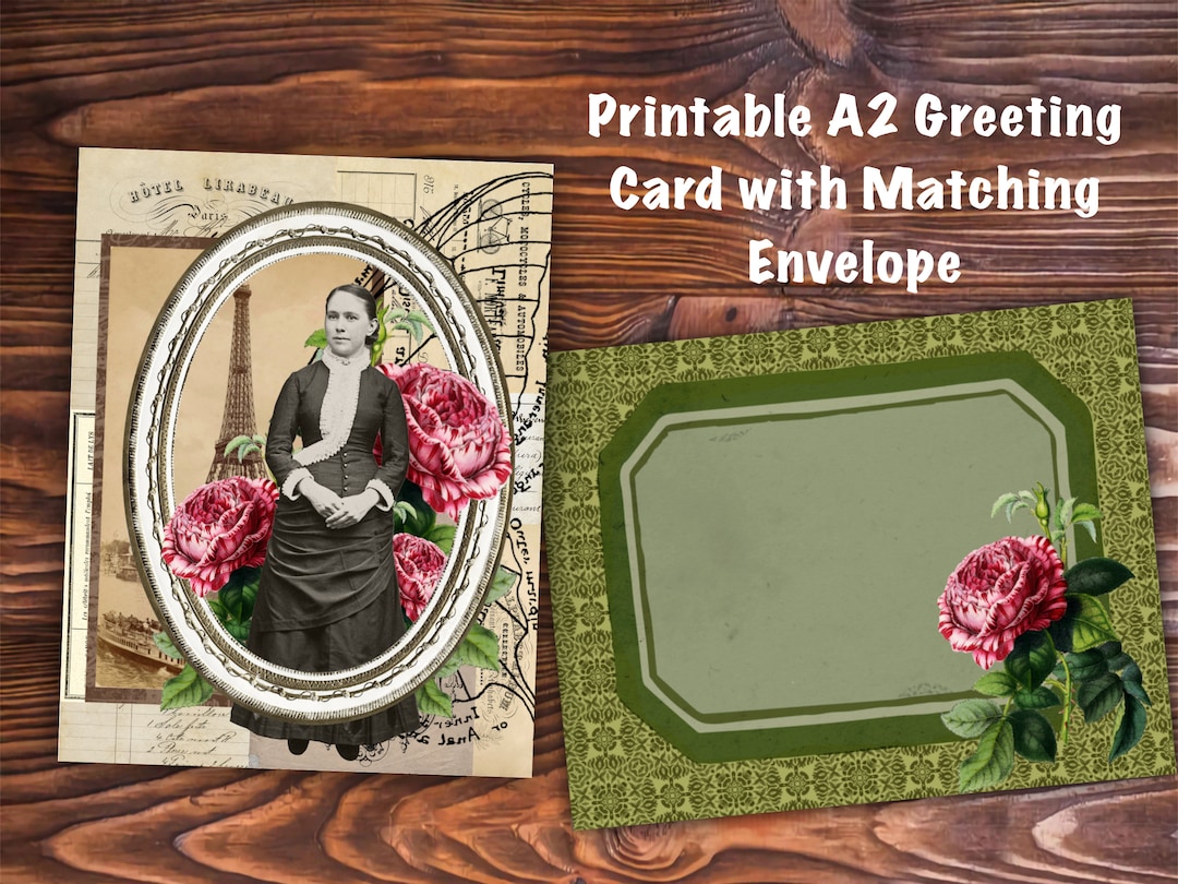 Vintage Women Blank Notecards, Blank A2, Sized Notecard, Notecard With ...