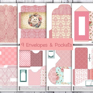 50 Page Pretty Pink Kitty Junk Journal Kit, Printable Journal Kit, DIY ...