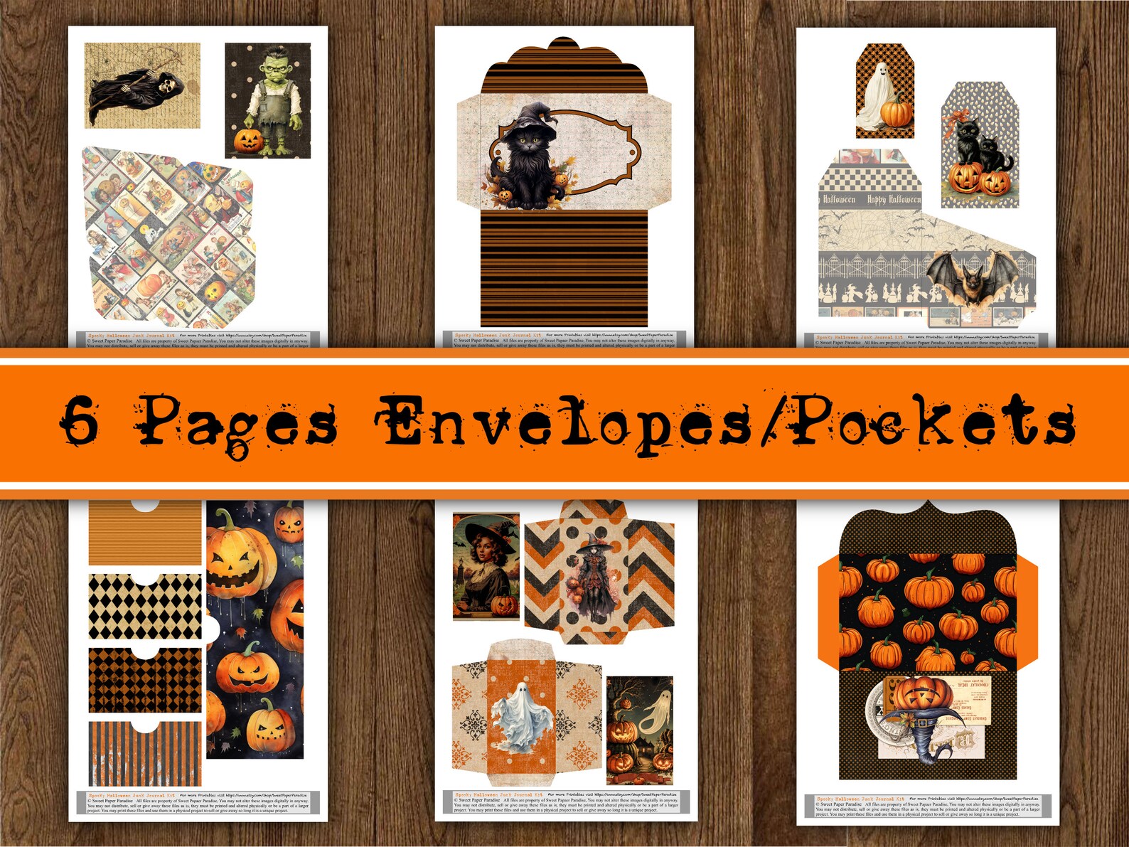 24 Page Spooky Halloween Junk Journal Kit, Printable Halloween Digital ...