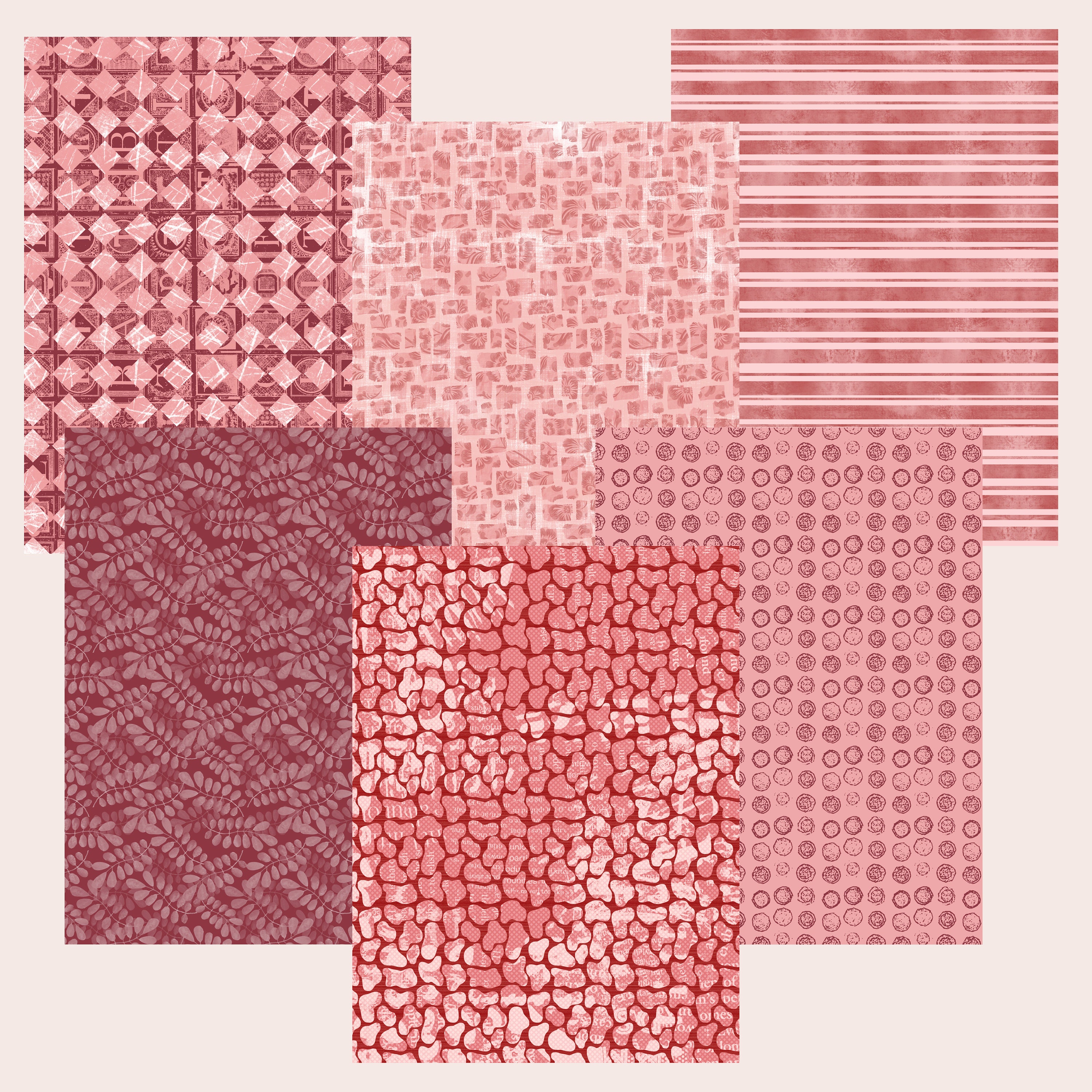 24 Vintage Pretty Pink Digital Papers Pack, Pattern Paper for Junk ...