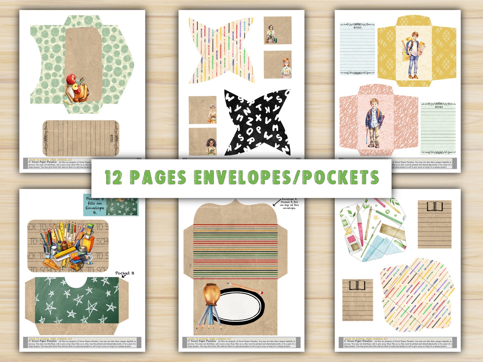 48 Page Back to School Junk Journal Kit, Printable Journal Kit, DIY ...
