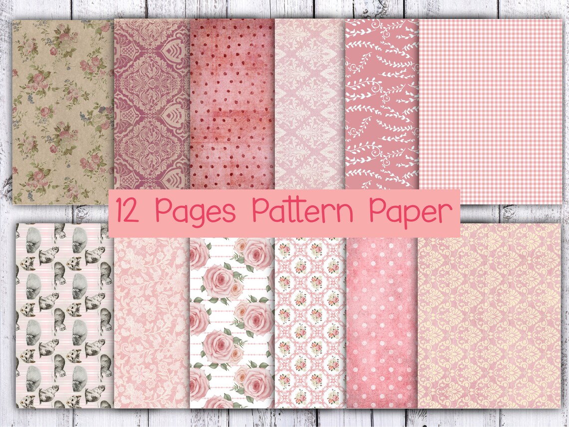 50 Page Pretty Pink Kitty Junk Journal Kit Printable Journal - Etsy
