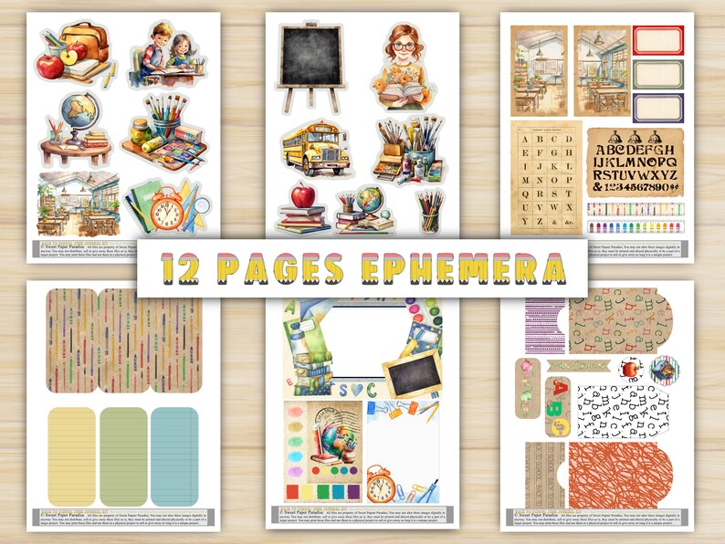 48 Page Back to School Junk Journal Kit, Printable Journal Kit, DIY ...
