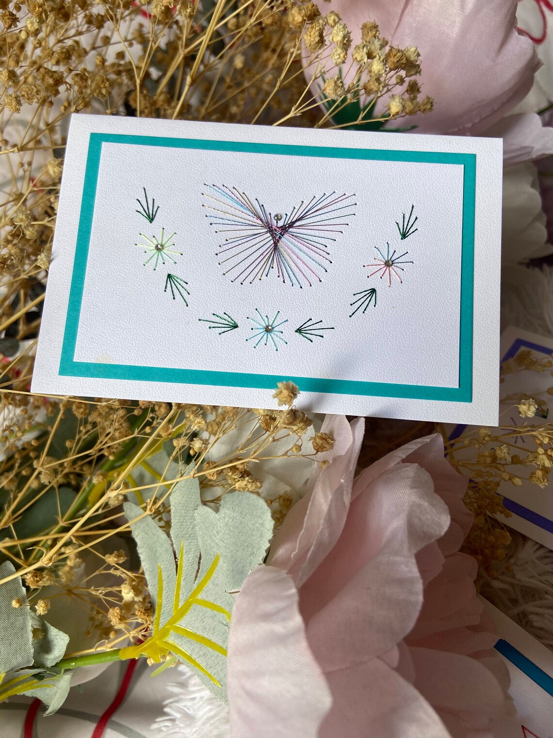 Pack of 6 Beautiful Embroidery Greeting Cards - Etsy