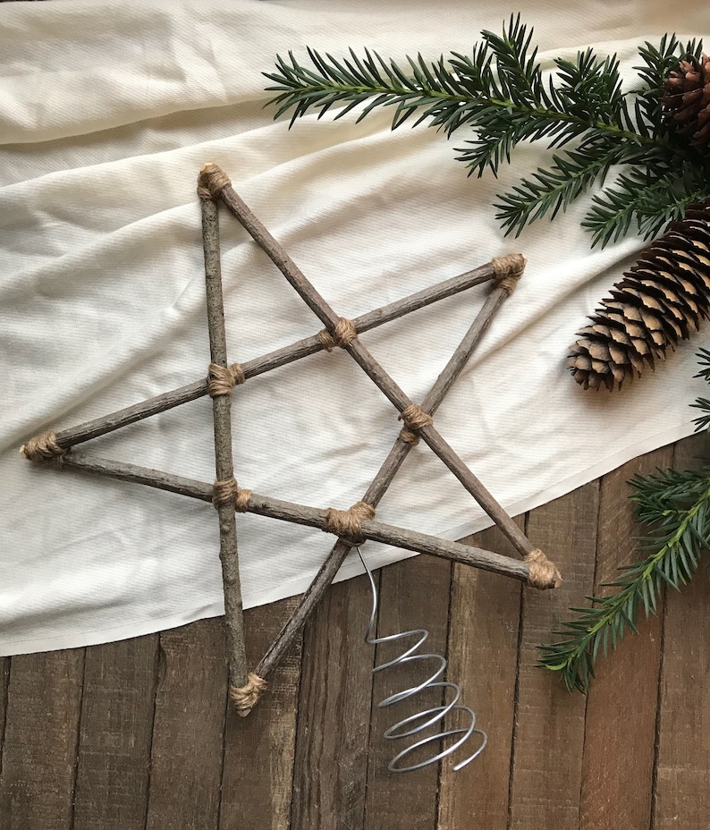 Christmas Tree Topper Star Handmade Rustic Wood Tree Star - Etsy