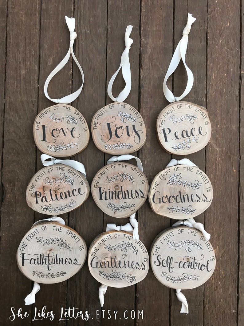 Fruit of the Spirit Christmas Tree Ornaments set of 9 Rose - Etsy