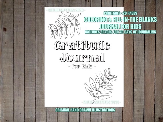 Gratitude Journal for Kids 20 Printable Pages Digital - Etsy