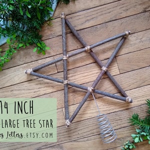 Christmas Tree Topper Star - Handmade Rustic Wood Tree Star | Star for ...