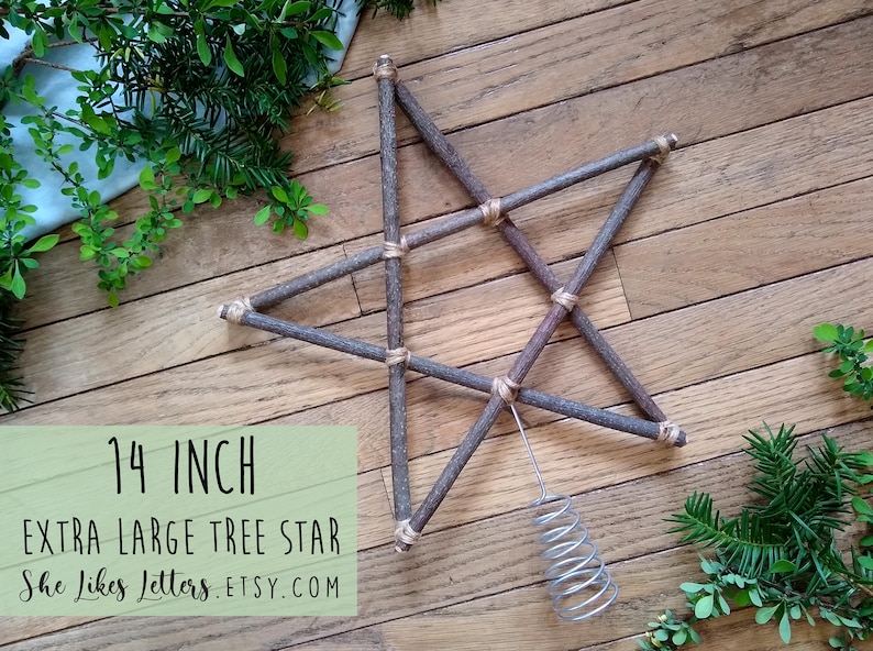 Christmas Tree Topper Star Handmade Rustic Wood Tree Star | Etsy UK