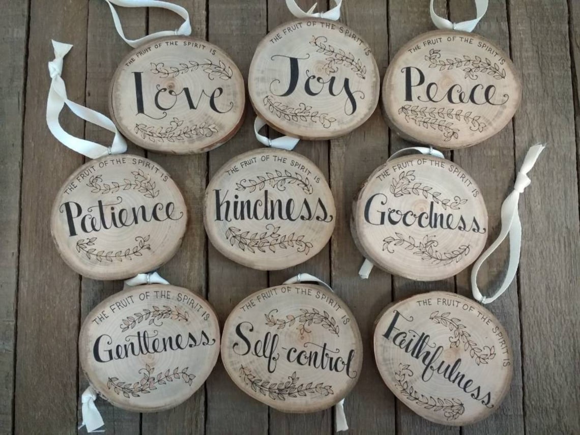 Fruit of the Spirit Christmas Tree Ornaments set of 9 Copper - Etsy