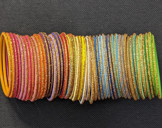 Toddler Kids Gold Glitter Metal Bangles / Colorful Bangles / Indian ...
