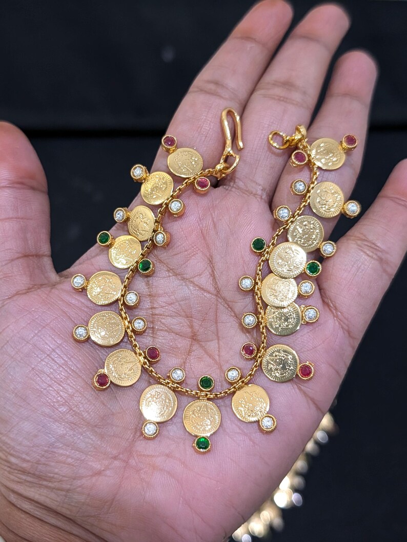 Indian Wedding Kaan Chain / Bridal Wear / Gold Plated CZ Stone Ear ...