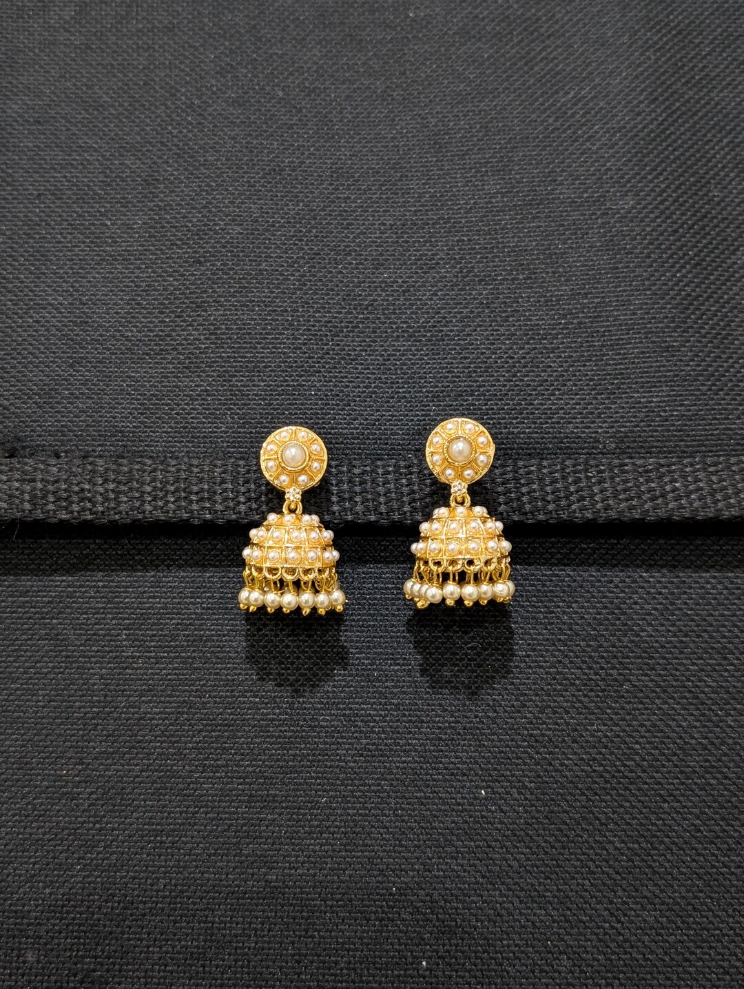D1 - Pearl Jhumka Earrings / Pearl Bead Dangle Jhumki / Indian Earrings ...
