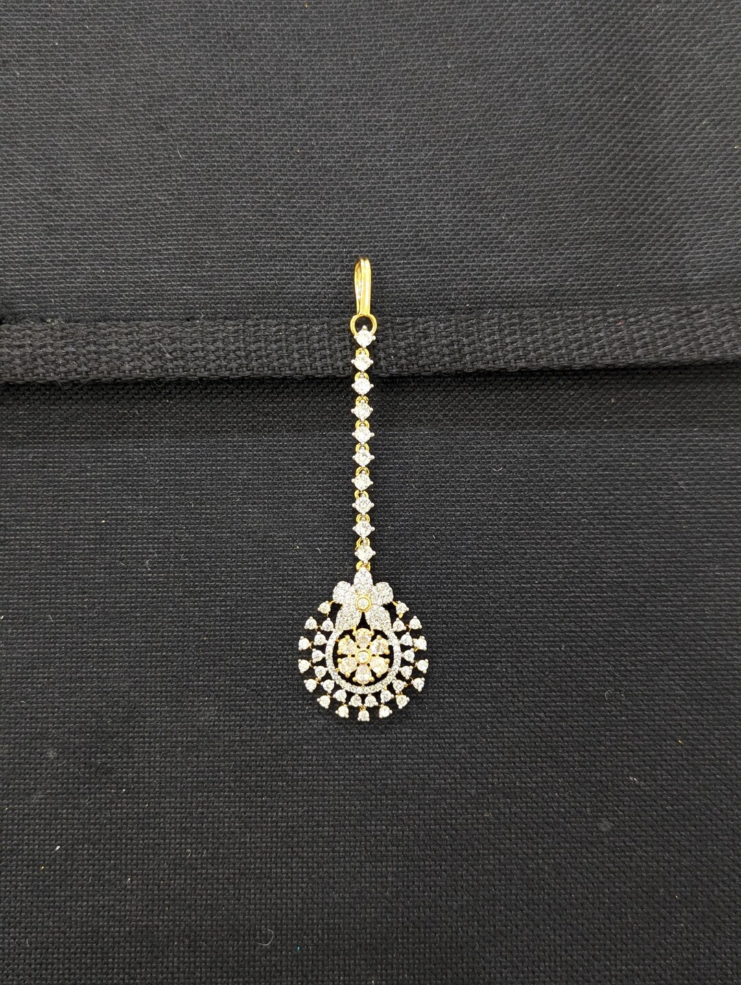 Chandbali CZ Maang Tikka / Elegant Bridal Tikka / One Gram Gold Plated ...