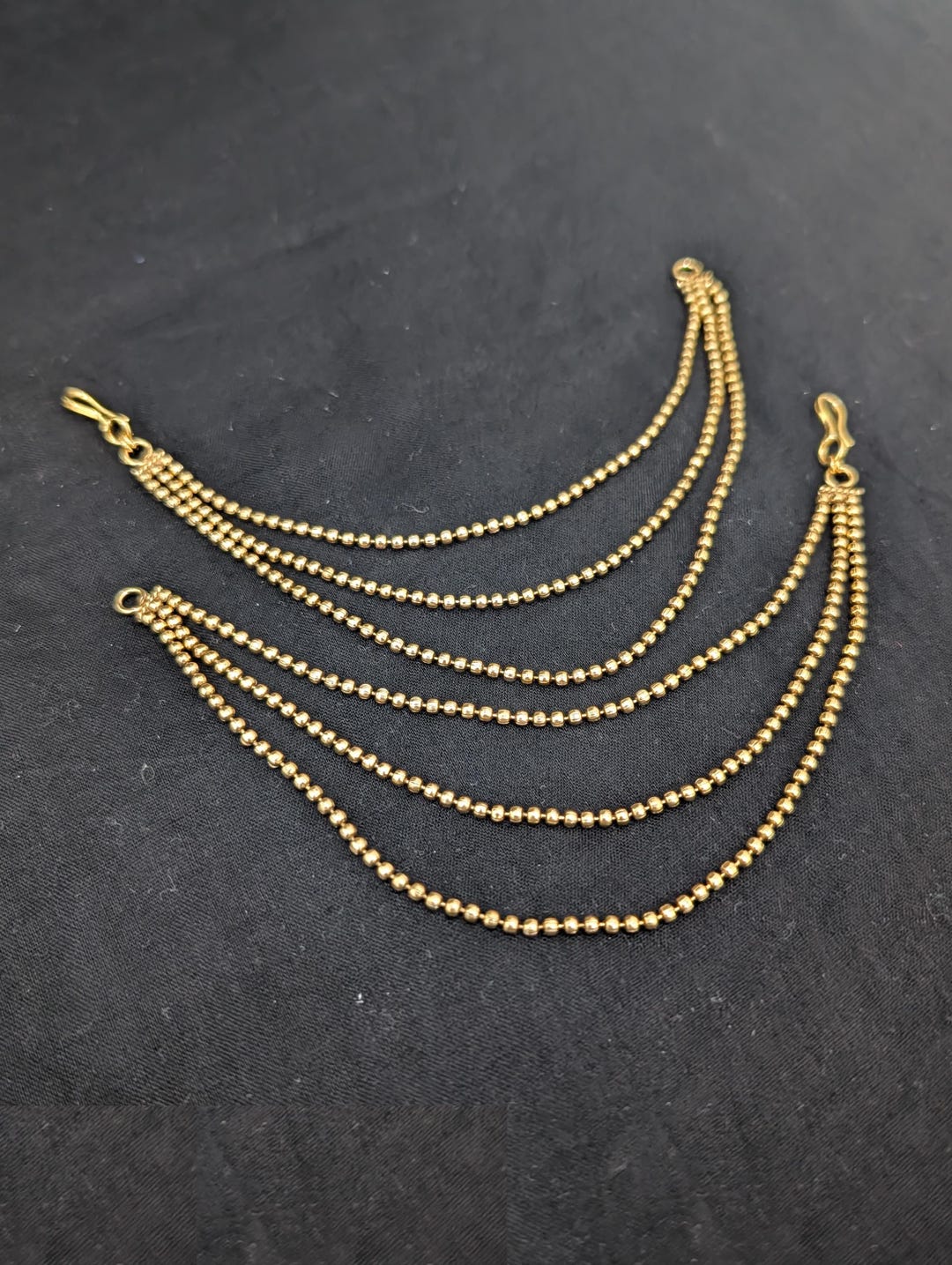 Triple Layer Ball Chain Design Ear Chain / Kaan Chain / Indian ...