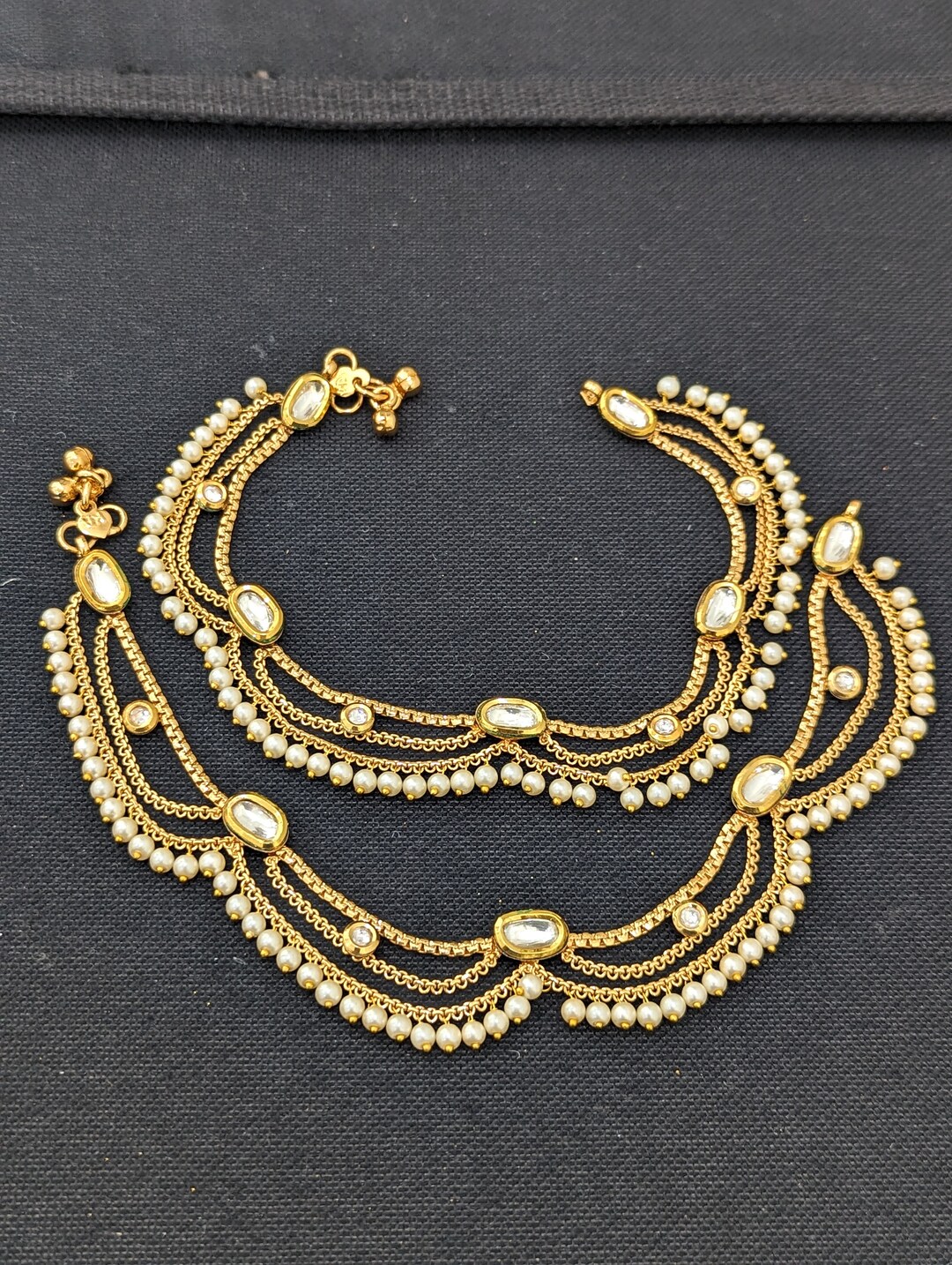 Kundan Grand Anklets / Indian Anklets / Bridal Anklet/ Indian Payal ...